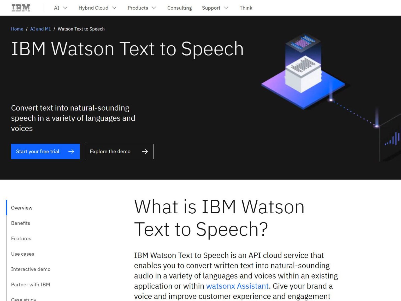 IBM Watson - IBM推出的企业级AI平台，提供文本转语音等智能服务 | AI工具阁